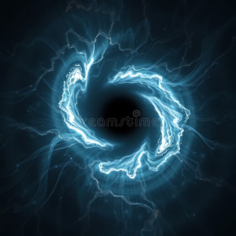 A Dramatic Black Hole Bending Light in Intricate Patterns Stock ...