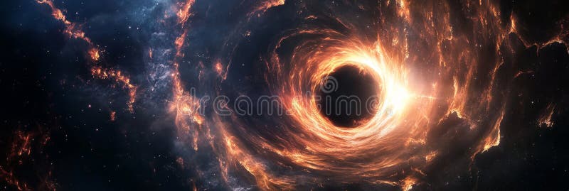 Dramatic Black Hole Surrounded by Glowing Energy Waves in Vivid Space ...