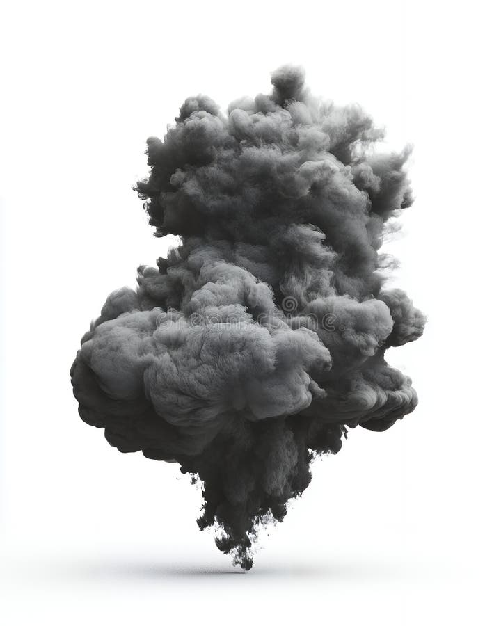 Dramatic Black Ink Cloud Smoke Effect Design Element 3d Art Dark Grey ...