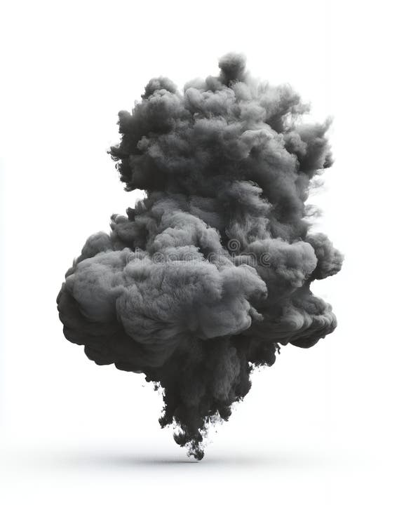 Dramatic Black Ink Cloud Smoke Effect Design Element 3d Art Dark Grey ...