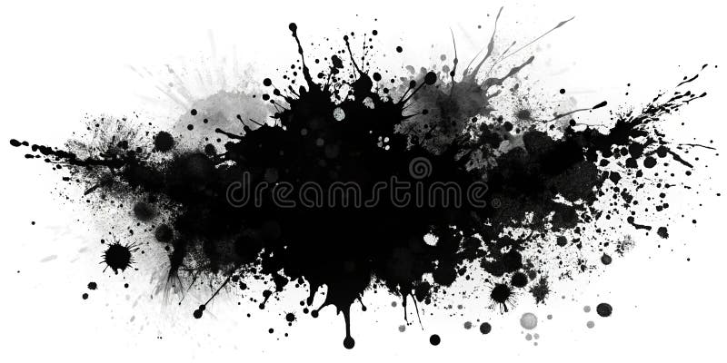 Dramatic Black Ink Splatter Texture HighQuality Isolated Grunge ...