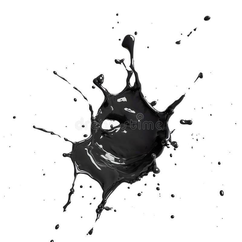A Dramatic Black Liquid Splash Against a Dark Background Stock Photo ...