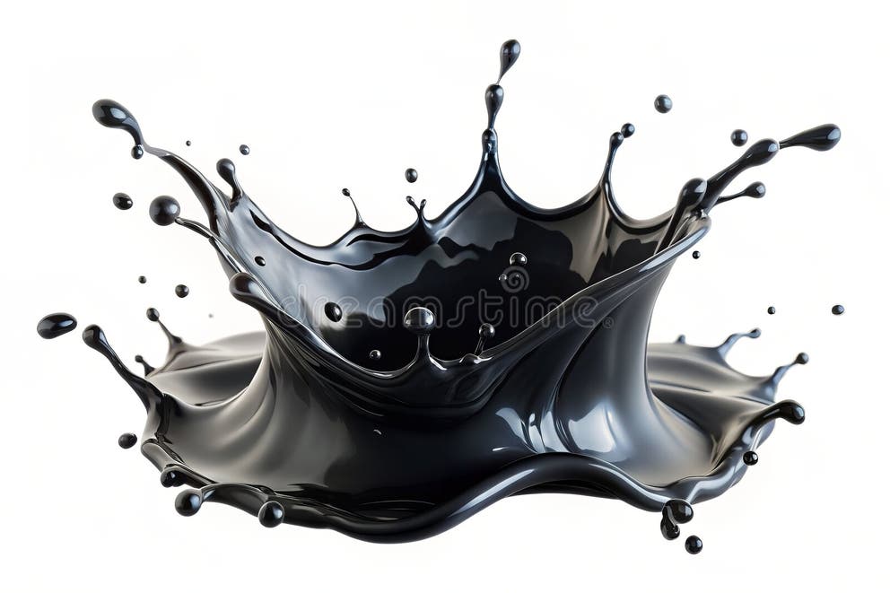 Dramatic Black Liquid Splatter Against a Pristine White Background a ...