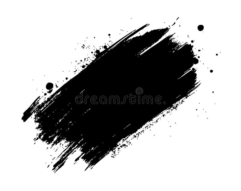 A Dramatic Black Paint Splash with Brushstroke Texture, Perfect for Artistic Stock Illustration ...