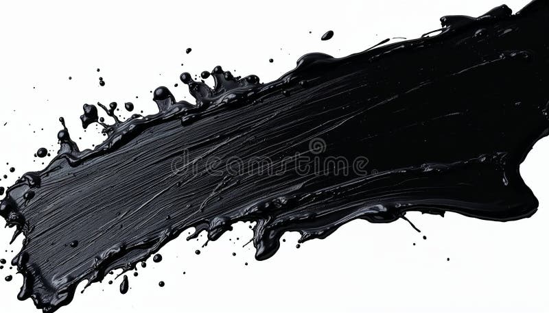 Dramatic Black Paint Splattered on a White Surface, Showcasing Artistic ...