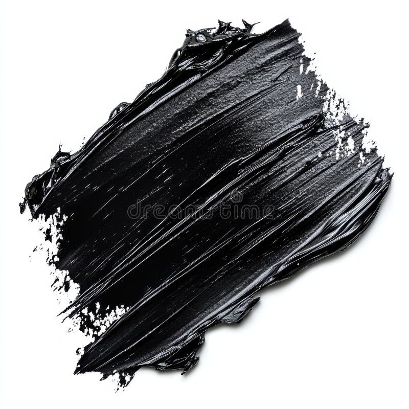 Dramatic Black Paint Stroke with Sharp Contrast on White Background ...