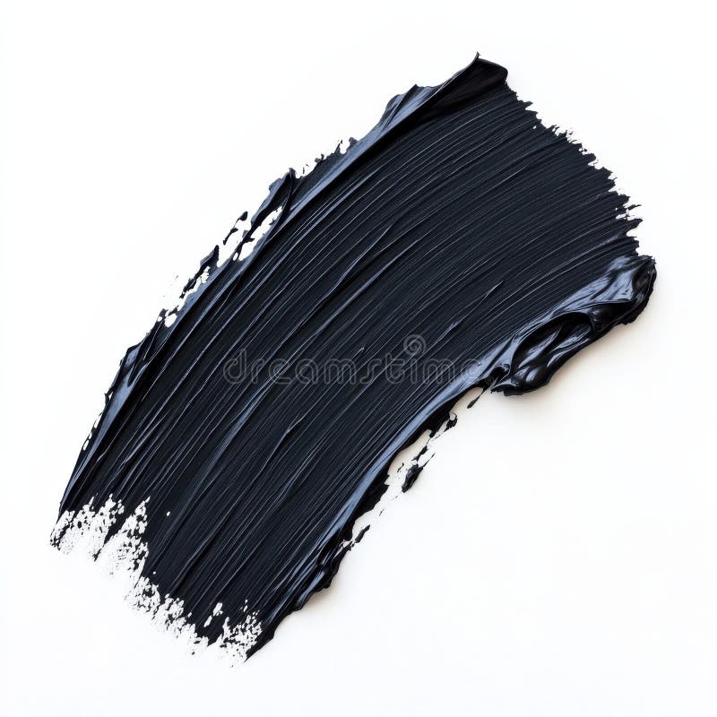 Dramatic Black Paint Stroke with Sharp Contrast on White Background ...