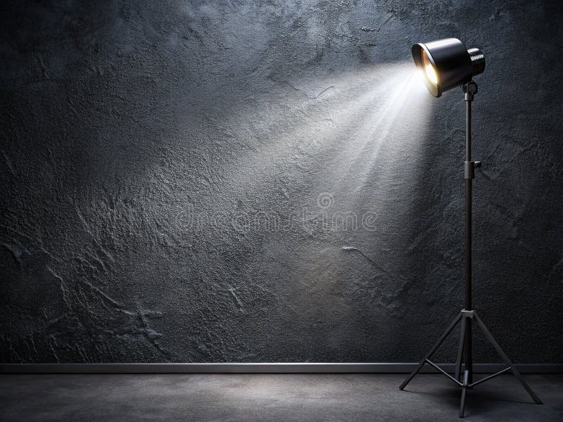 Dramatic Black Paper Texture Backdrop with Spotlight Illumination ...