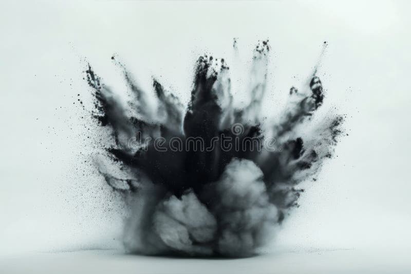 Dramatic Black Powder Explosion Creating a Stunning Visual Impact ...