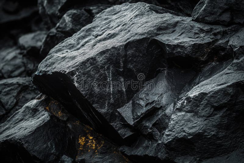 Dark Volcanic Stone Texture: Abstract Black Rock Background for Design ...