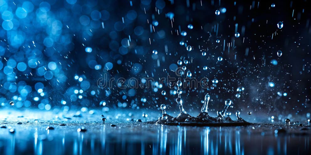 Dramatic Black Screen Rainfall Effect Background Template EyeLevel Rain ...