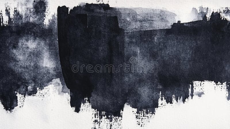 Dramatic Black Watercolor Brush Strokes Abstract Painted Texture ...