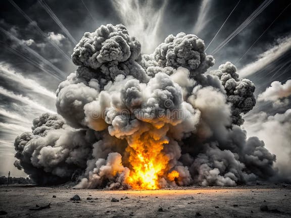 Dramatic Black and White Explosion Image with Stunning Bokeh Blur a ...