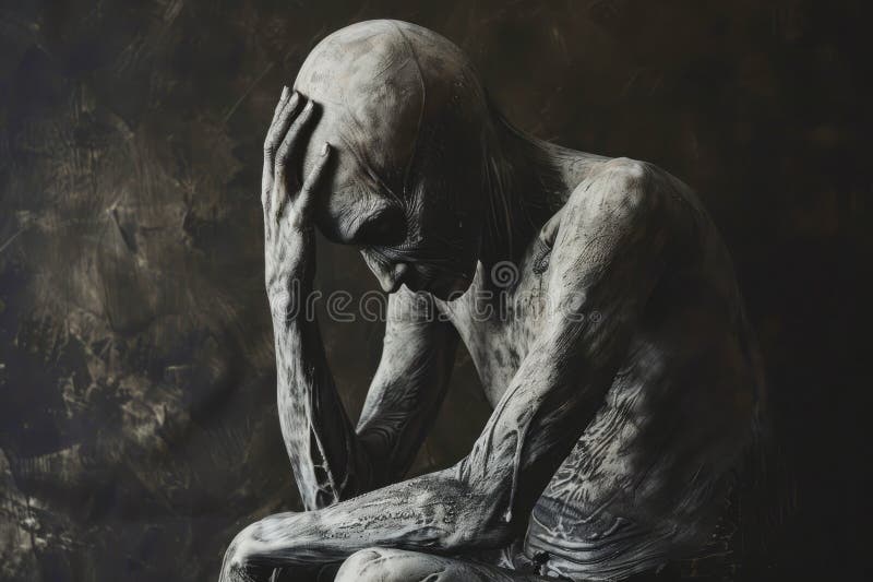 Dramatic Black and White Image of Despair Abstract Body Language ...