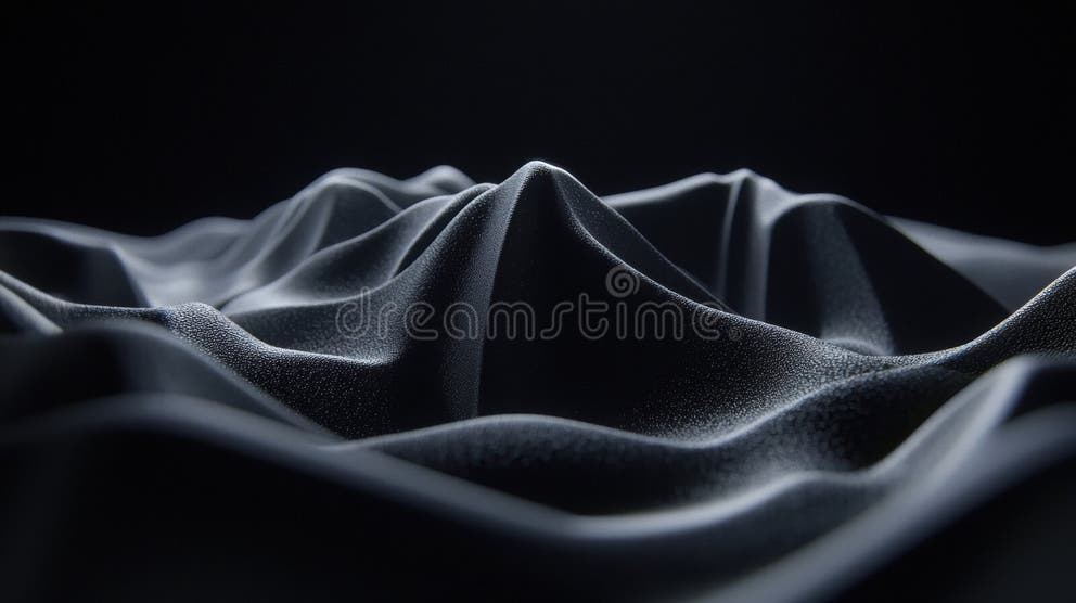 A Dramatic Black and White Image of a Fabric with a Wave-like Texture ...