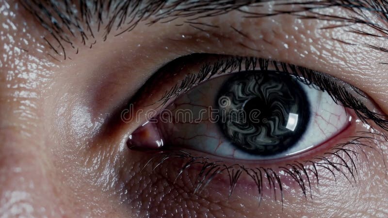 Dramatic Black and White Macro of Human Eye with Dilated Pupil Stock ...