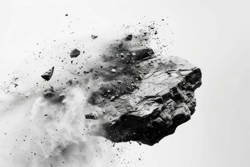 A Dramatic Black and White Photo of a Rock Exploding. Perfect for ...