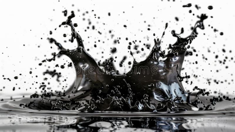A Dramatic Black and White Photograph of a Water Splash Stock Image ...