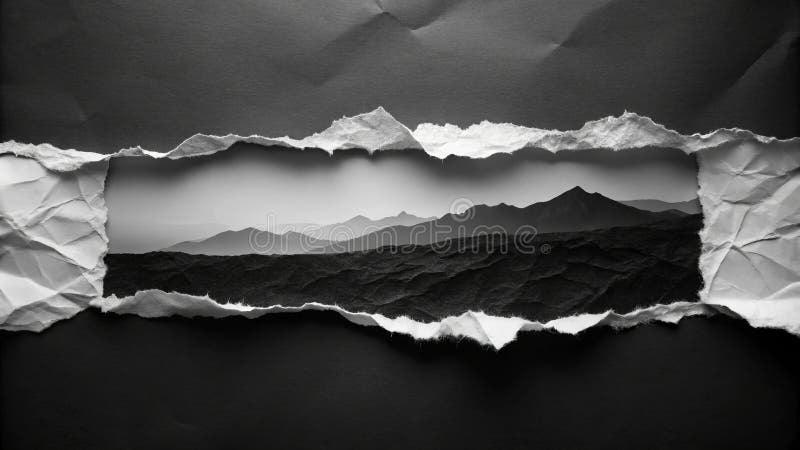 Dramatic Black and White Ripped Paper Background Versatile Template for ...