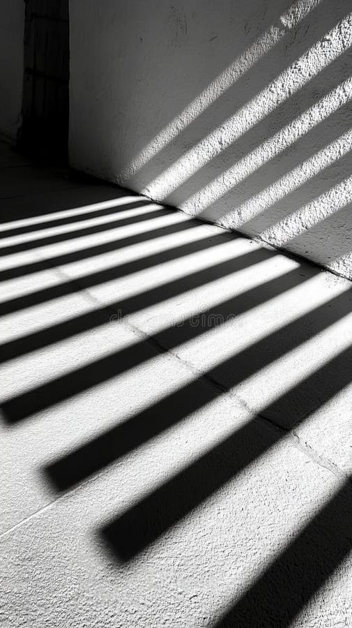 Dramatic Black and White Shadows Cast on a Textured Wall in a ...