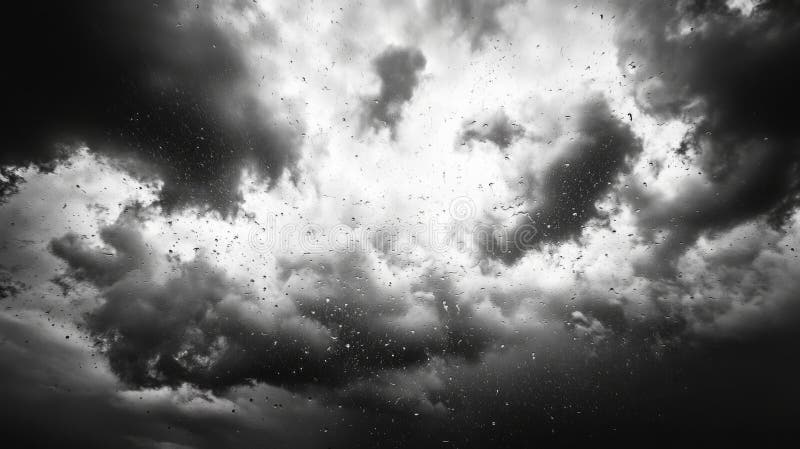 Dramatic Black and White Storm Clouds Sky Stock Illustration ...