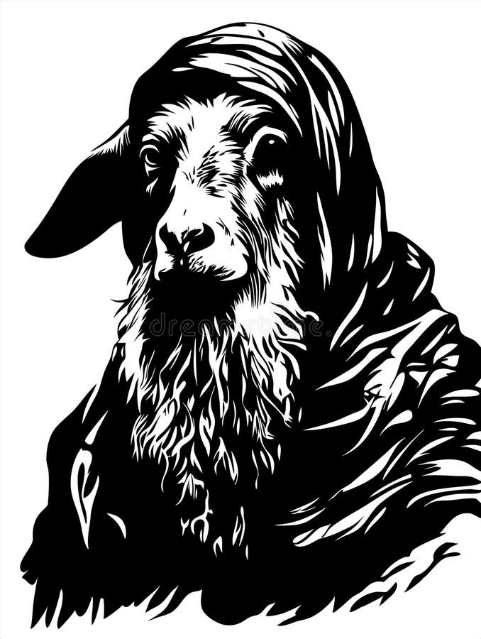 Dramatic Goat Portrait Vector Art for Design and Illustration Projects ...
