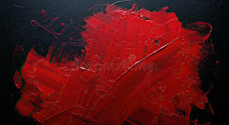 Dramatic Blood Red Paint Texture with Bold Brush Marks Against a Deep ...