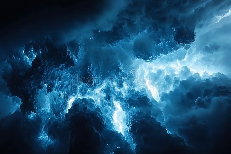 Dramatic Blue Cloudscape an Artistic Depiction of a Stormy Sky Stock ...