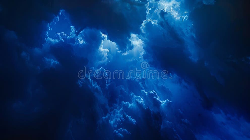 Dramatic Blue Cloudscape: Night Sky & Celestial Dreamscape Backdrop ...