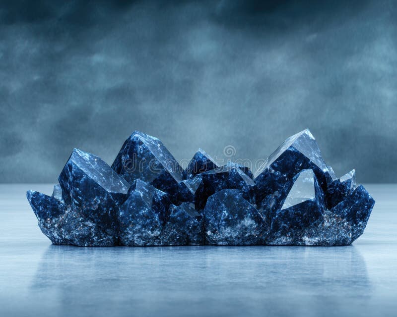 Dramatic Blue Crystal Formation on Reflective Surface Stock ...