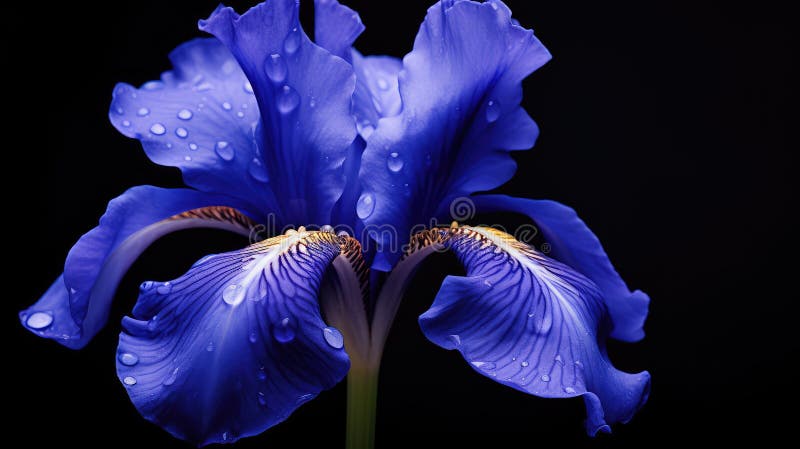 Dramatic Blue Flower Isolated Stock Illustration - Illustration of ...