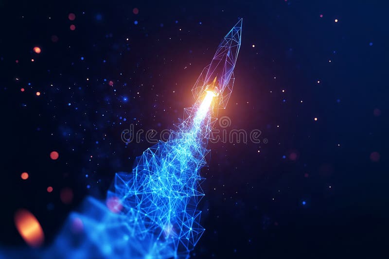 Dynamic Rocket Launch: a Stunning Blue Blast Off into the Cosmos ...