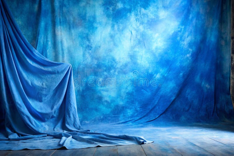 Dramatic Blue Shades Canvas and Muslin Cloth Background Stock ...