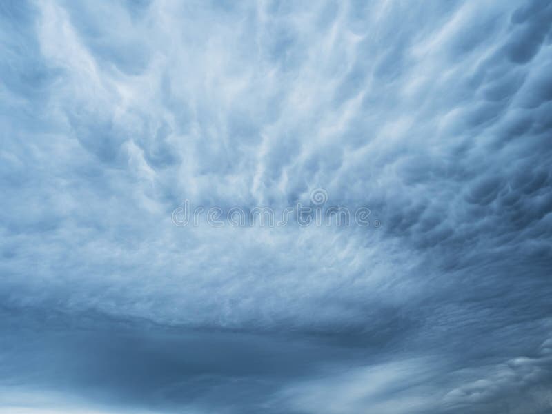 Dramatic Blue Sky with Clouds. Spooky Abstract Background Pattern ...