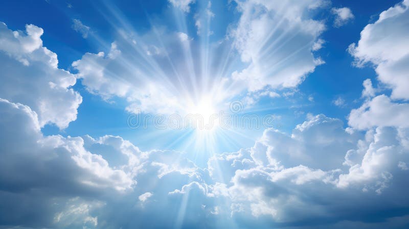 Dramatic Blue Sky Clouds Up Stock Illustration - Illustration of light ...