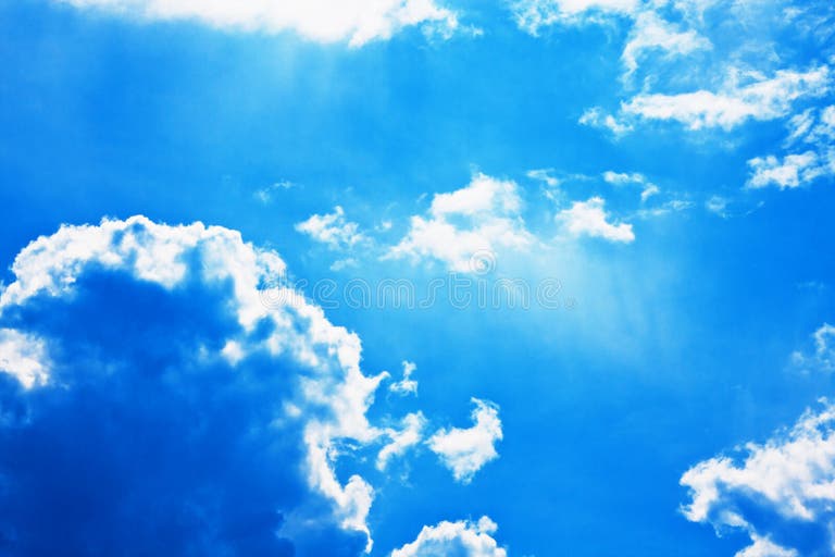 Dramatic Blue Sky with Cumulus Clouds Stock Image - Image of cloud ...