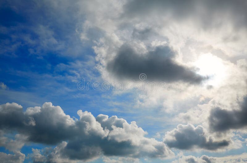 Dramatic Blue Sky and Dark Coloured Clouds Stock Image - Image of ...