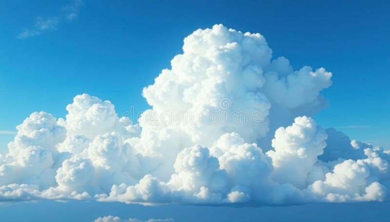 Dramatic Blue Sky Towering Cumulus Cloudscape Background Bright ...
