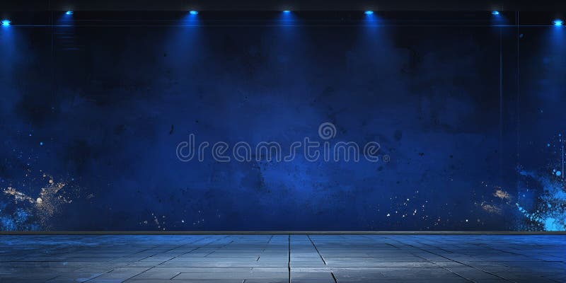 Dramatic Blue Wall Background Spotlight Studio Backdrop Grunge Texture ...
