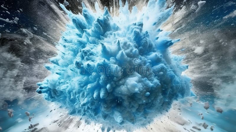 A Dramatic Blue and White Explosion. Generative Ai Stock Illustration ...