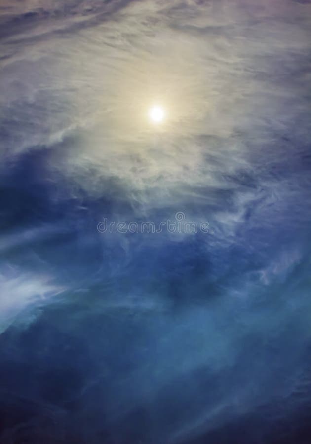 Dramatic Blue-yellow Sky with Bright Yellow Sun Stock Image - Image of ...