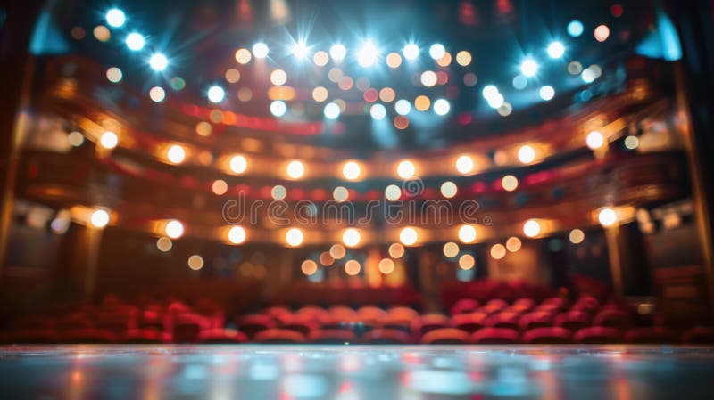 Dramatic Blurred Theatre Background Showcasing the Stage and ...