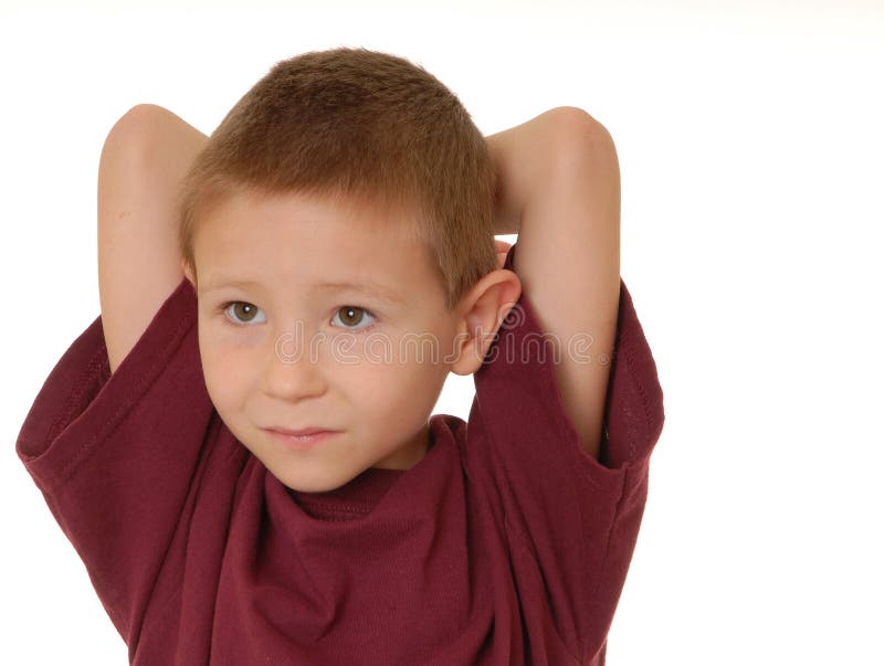 Dramatic Boy 9 stock image. Image of isolated, white, think - 1633475