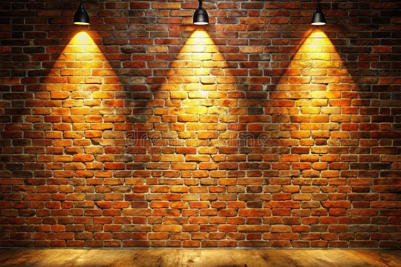 Dramatic Brick Wall Render Textural Depth Spotlighting in a 3D ...