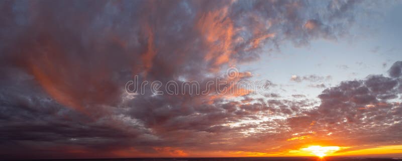 Dramatic Bright Saturated Cloudy Sunset or Sunrise Stock Image - Image ...