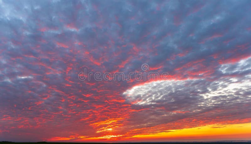 Dramatic Bright Saturated Cloudy Sunset or Sunrise Stock Photo - Image ...