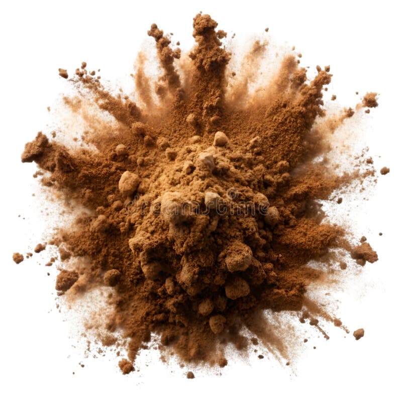 Brown Powder Explosion Isolated on White Background Representing ...