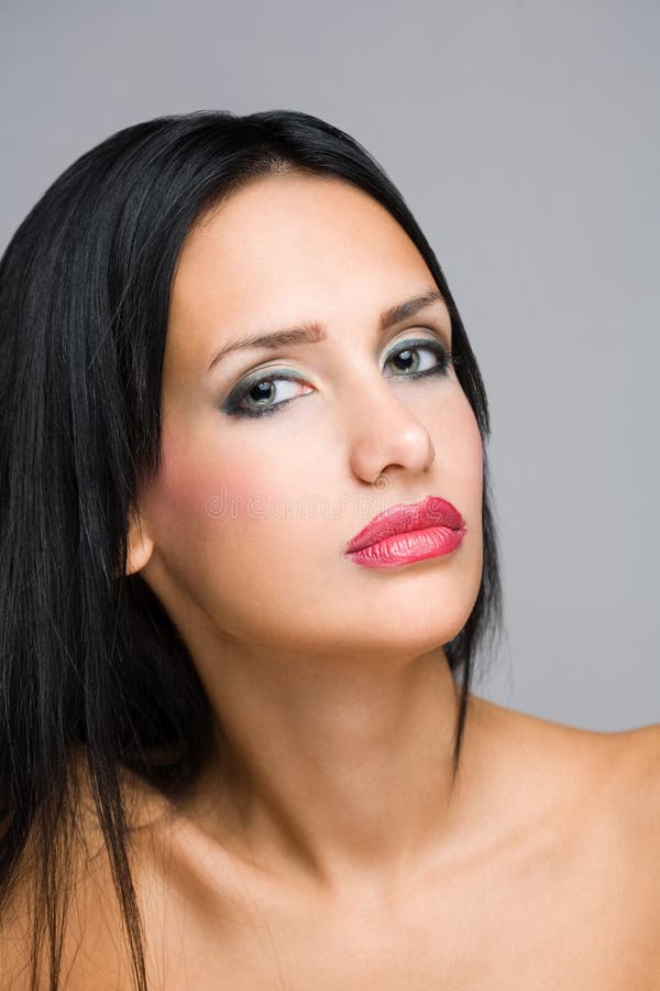 Dramatic brunette beauty. stock image. Image of latino - 27246343