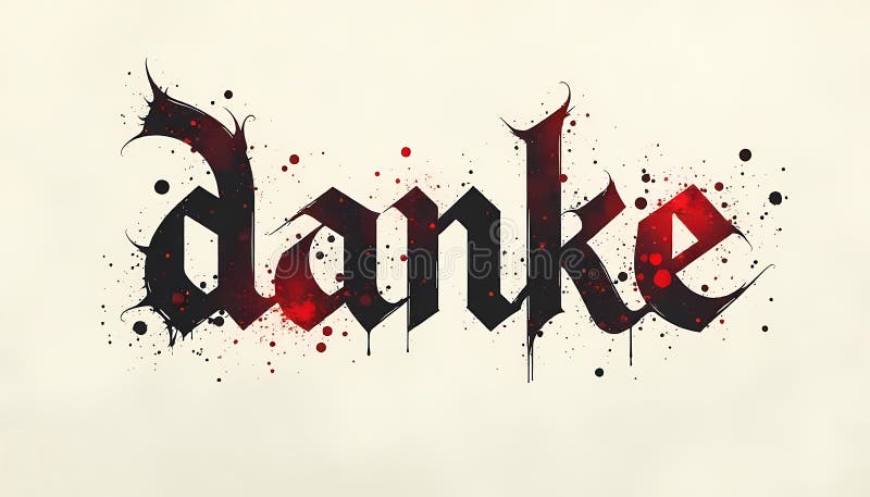 Dramatic Calligraphy Art Features "danke," a German Expression of ...