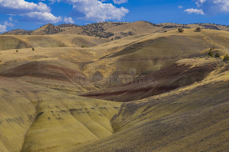 Painted Hills Rolling Multicolored Patterns Stock Photo - Image of ...